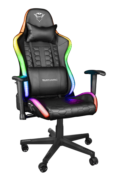 SILLA TRUST GAMING GXT 716 RIZZA RGB LED GAMING GIRATORIA 360 RES | Tu ...
